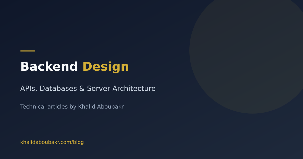 Database Design Patterns for Scale | Khalid Aboubakr